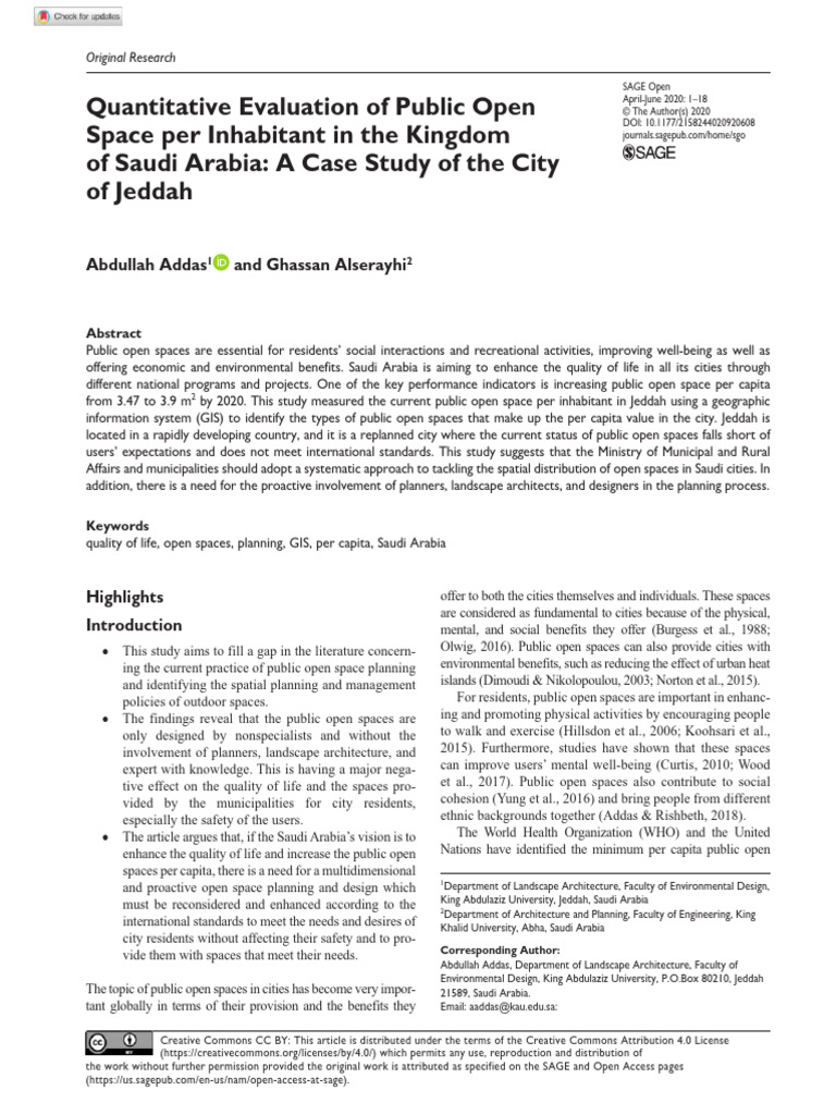 Jeddah's Public Open Space Evaluation | PDF | Geographic Information ...