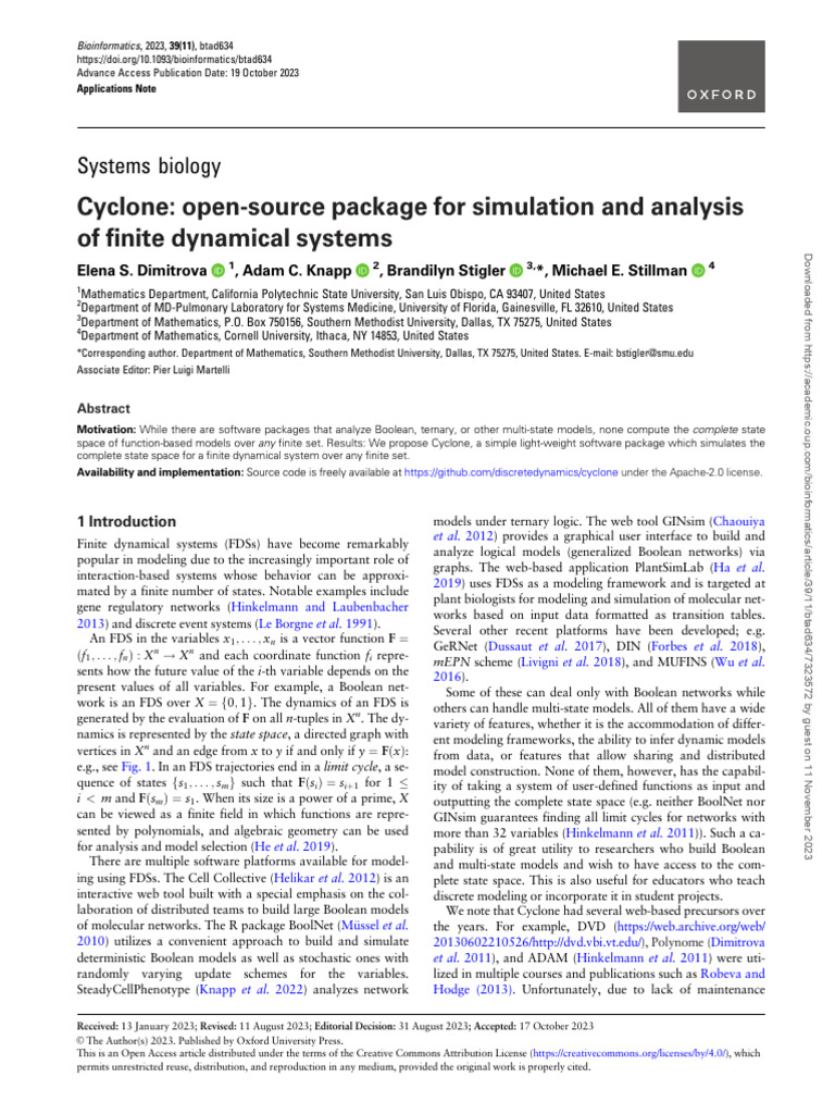 Cyclone Open-Source Package For Simulation and Ana | PDF | Simulation ...