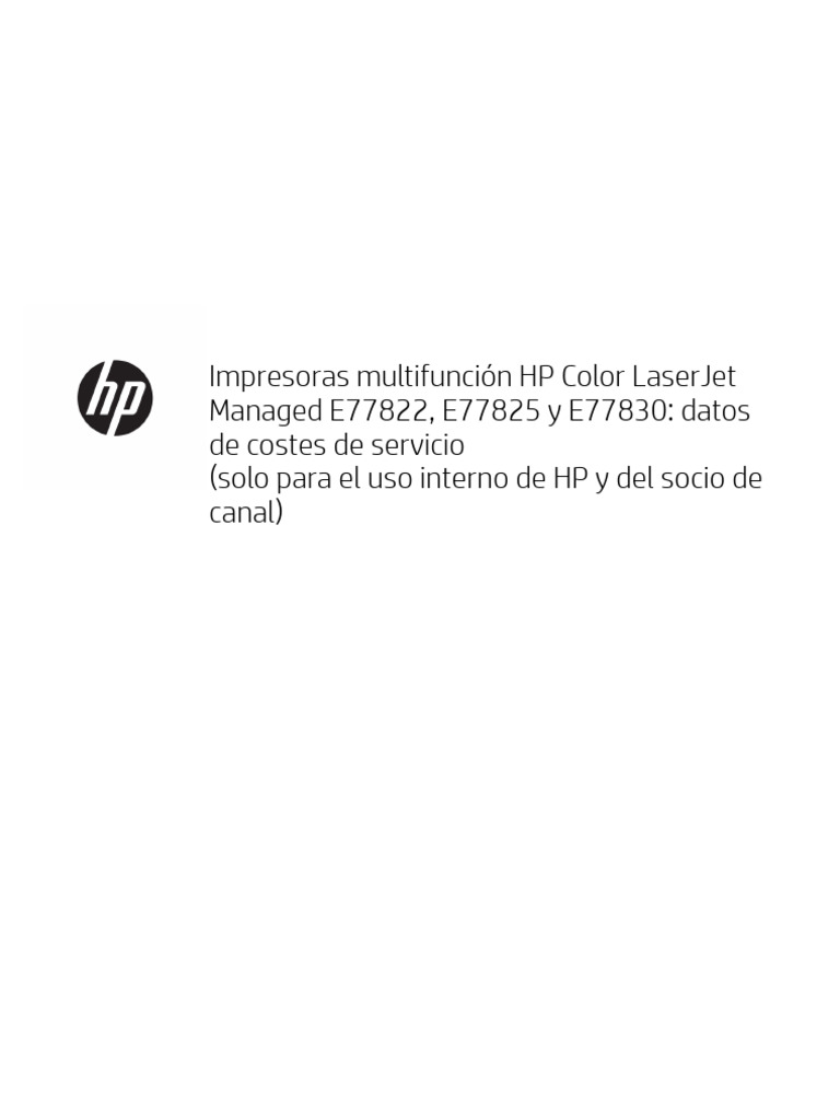 E77822, E77825 y E77830 Datos | PDF | Impresora (Computación)