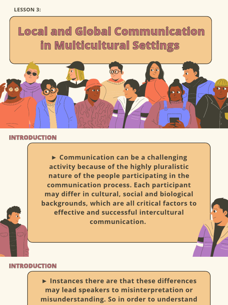 Local and Global Communication in Multicultural Settings LESSON 3 | PDF | Cross Cultural ...