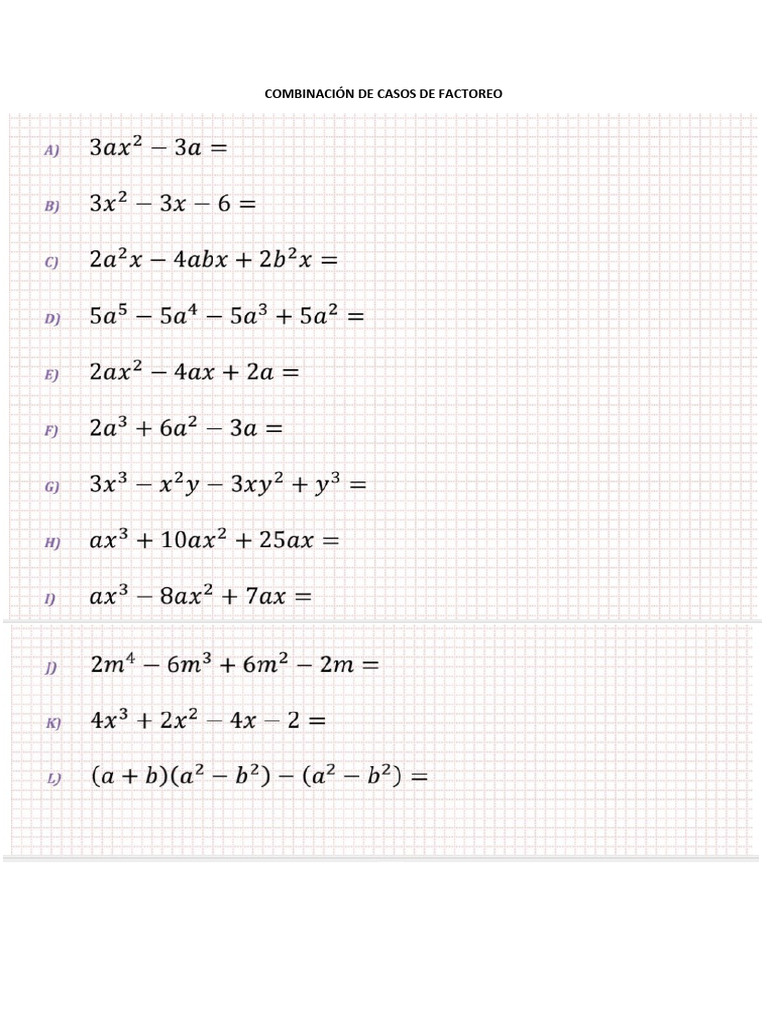 Combinación de Casos de Factoreo | PDF