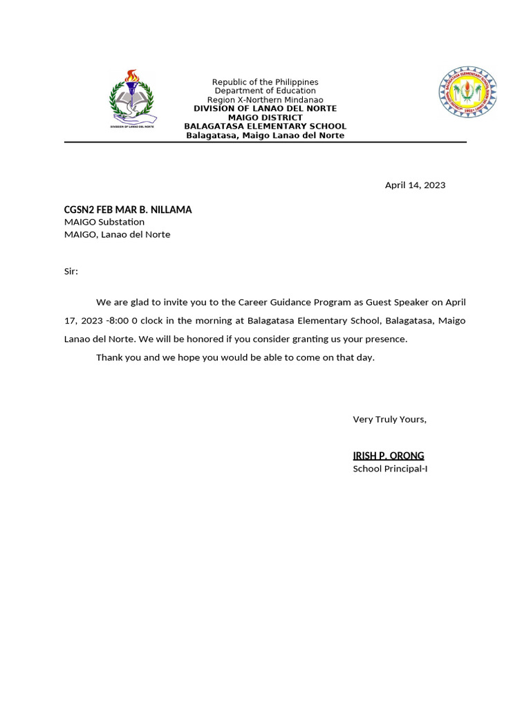 Invitation to Career Guidance Program | PDF