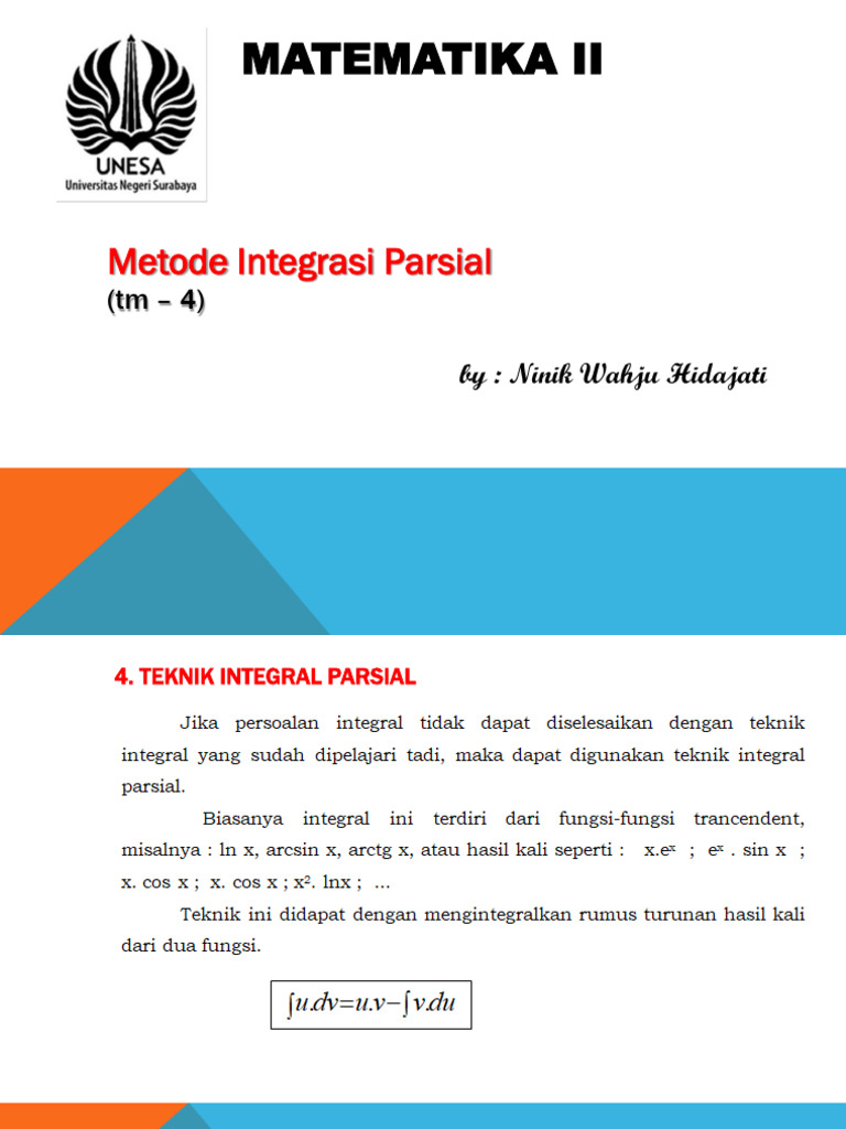 TM-4 - Integral Parsial-Revisi 2023 | PDF