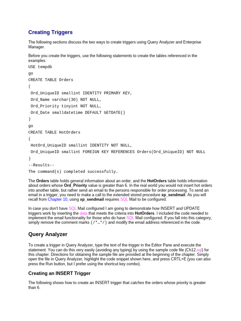 Creando Triggers SQL Server | PDF | Sql | Software Engineering