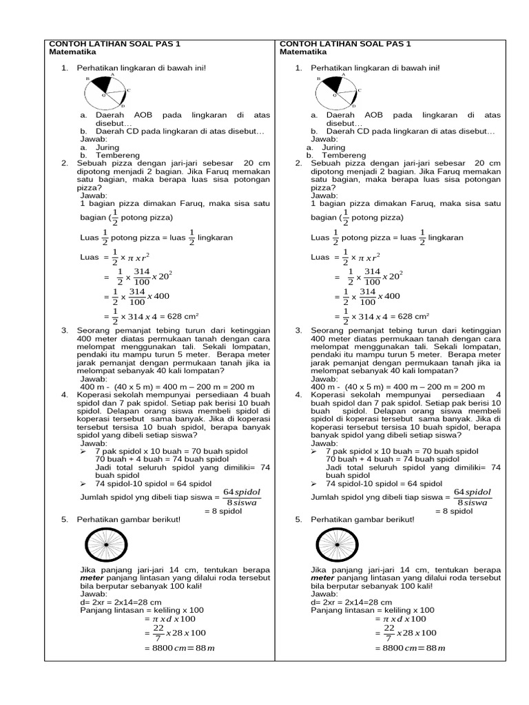 Contoh Latihan Soal Pas 1 | PDF