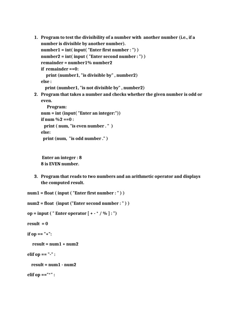 Class 11 Practical Term 1 AND 2 | PDF | Computer Programming | Arithmetic