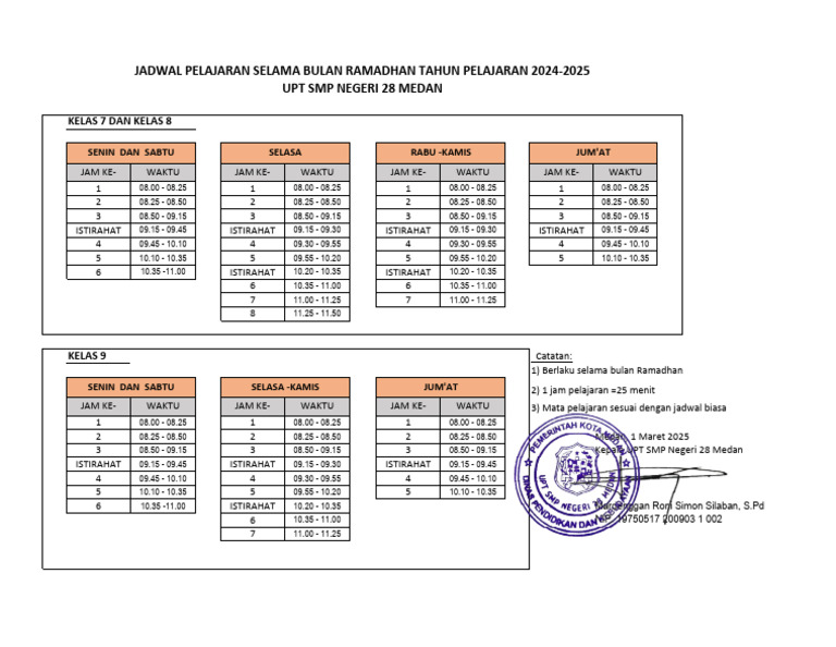 Jadwal Ramadhan 2025 | PDF