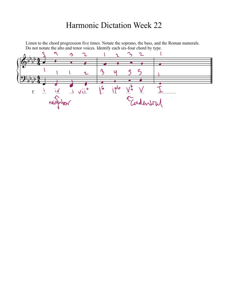 Kami Export - AP Harmonic Dictation Week 22 | PDF
