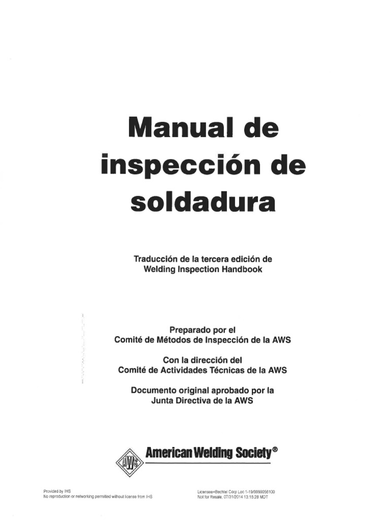 Manual Inspeccion de Soldaduras | PDF
