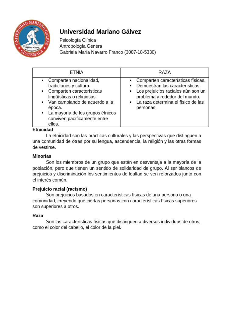 Etnia y Raza: Diferencias Clave | PDF