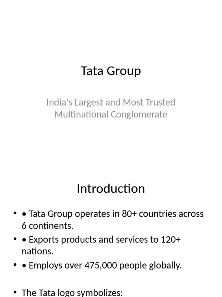 Tata Group Presentation | PDF