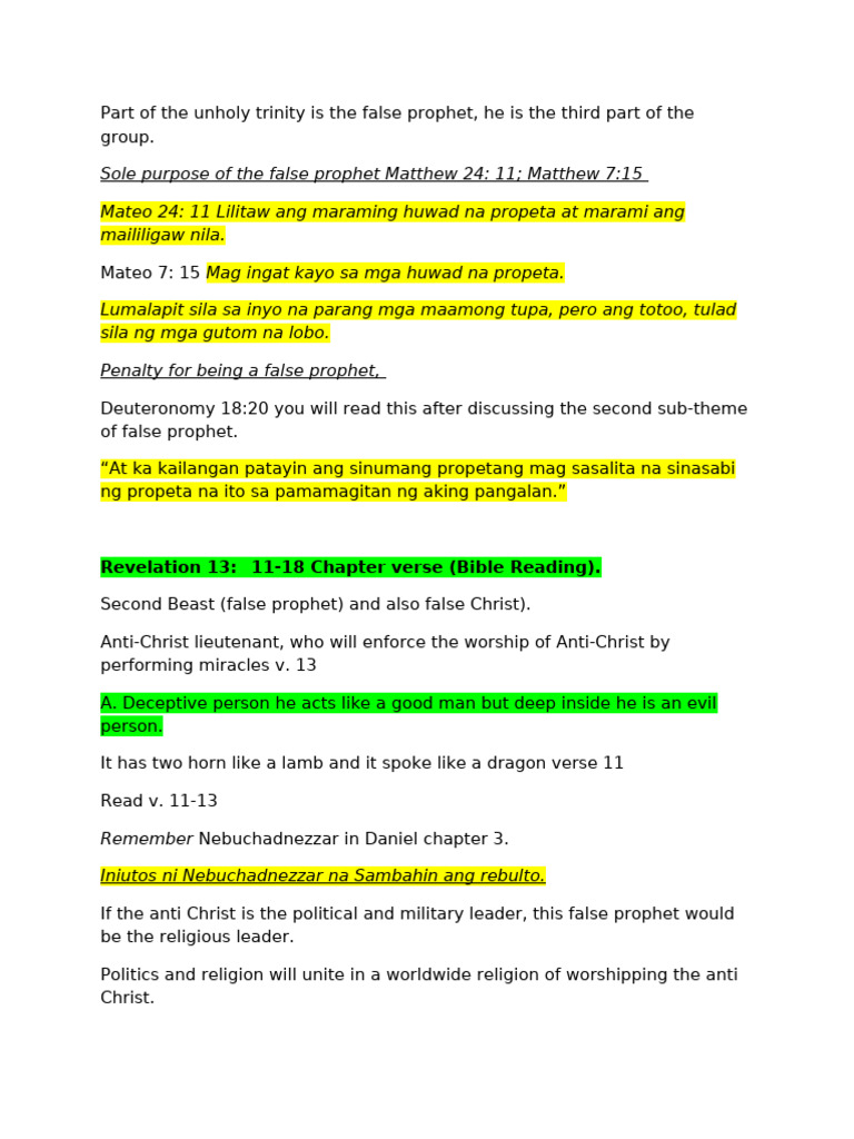 Second Beast The False Prophet | PDF | Prophet | Jesus