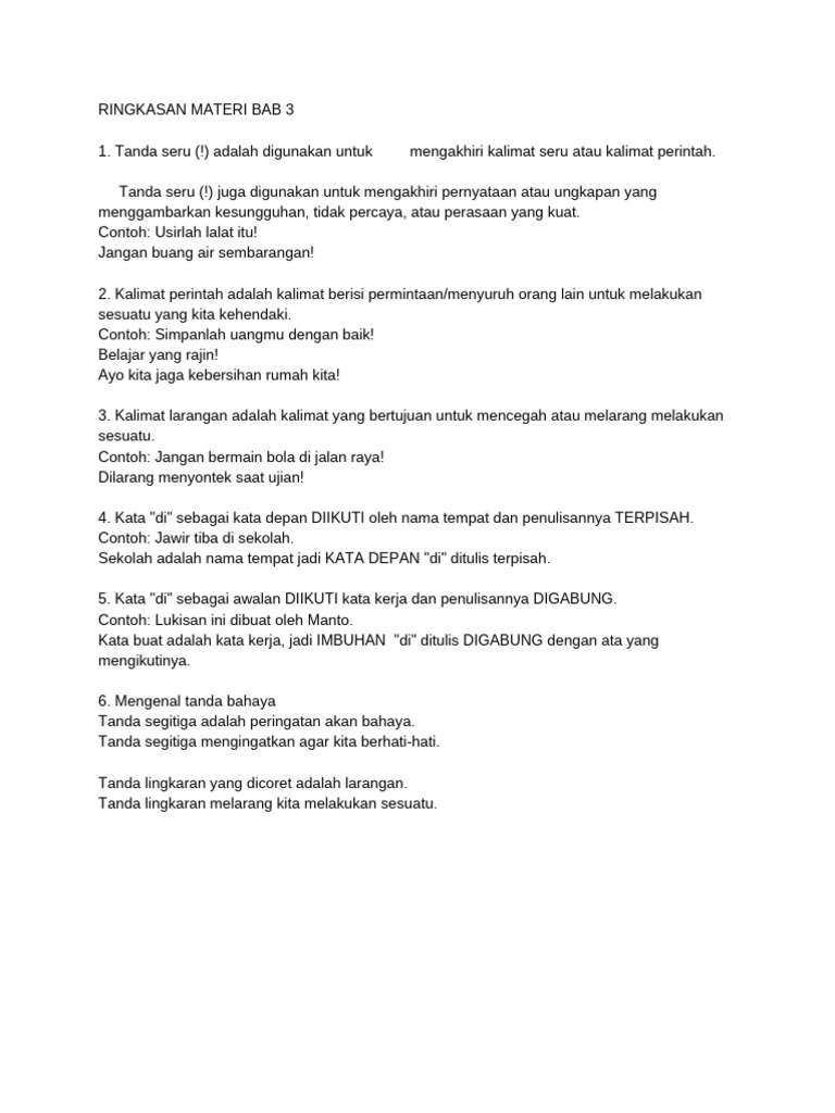RINGKASAN MATERI BAB 3 | PDF