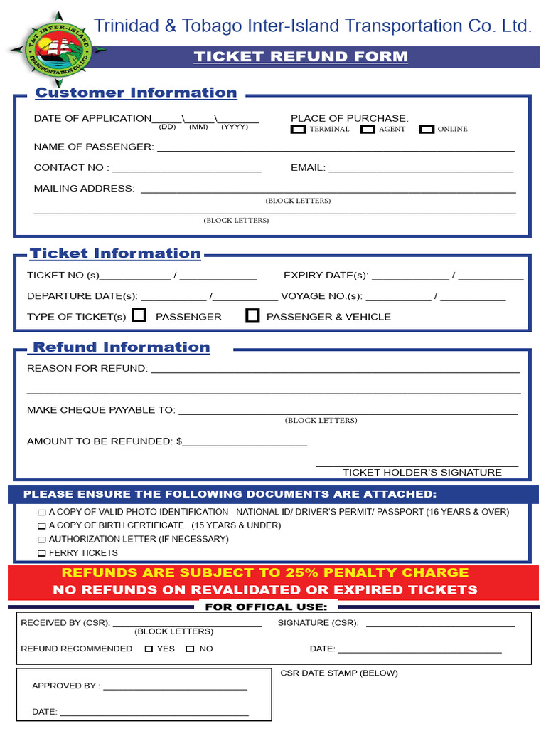 Refund Application Form | PDF