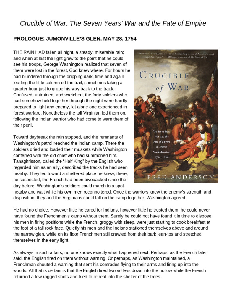 George Washington Starts The Seven Year's War | PDF | Military ...