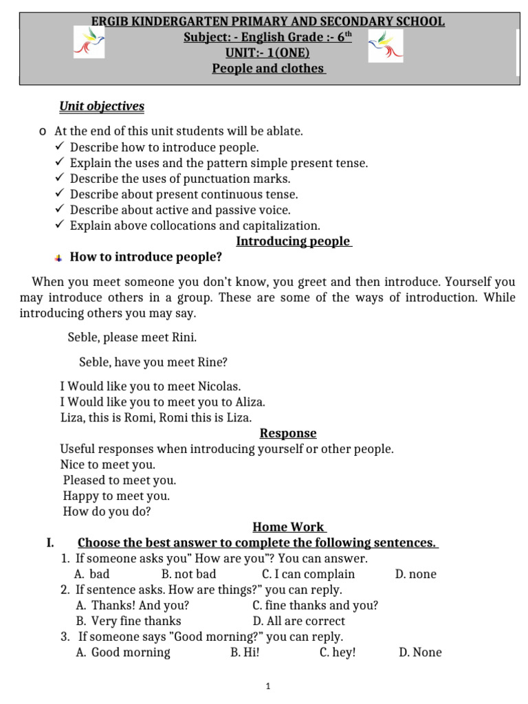 Grade 6 English: Grammar & Punctuation Guide | PDF | Comma | Question