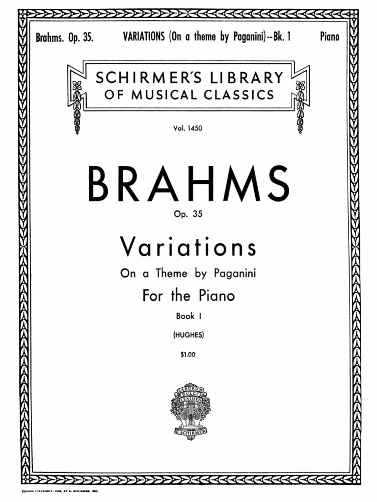 Brahms Paganini Variations Book 1 | PDF
