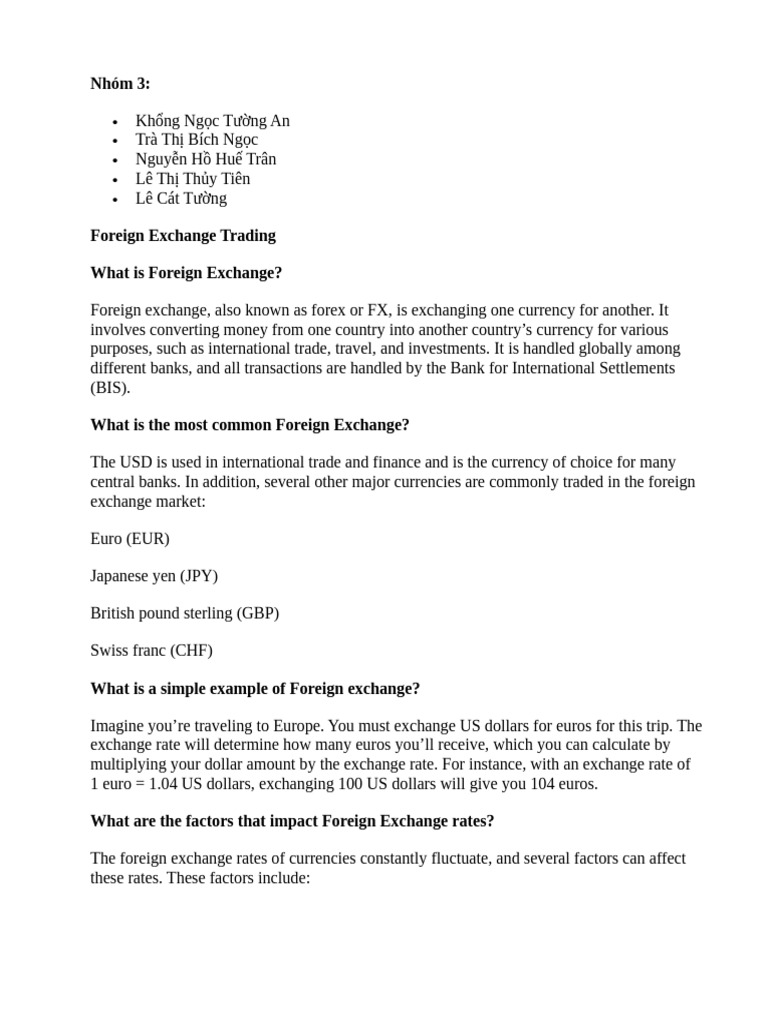 Unit 5 - Foreign Exchange Trading-Reading | PDF | Foreign Exchange Market | Exchange Rate