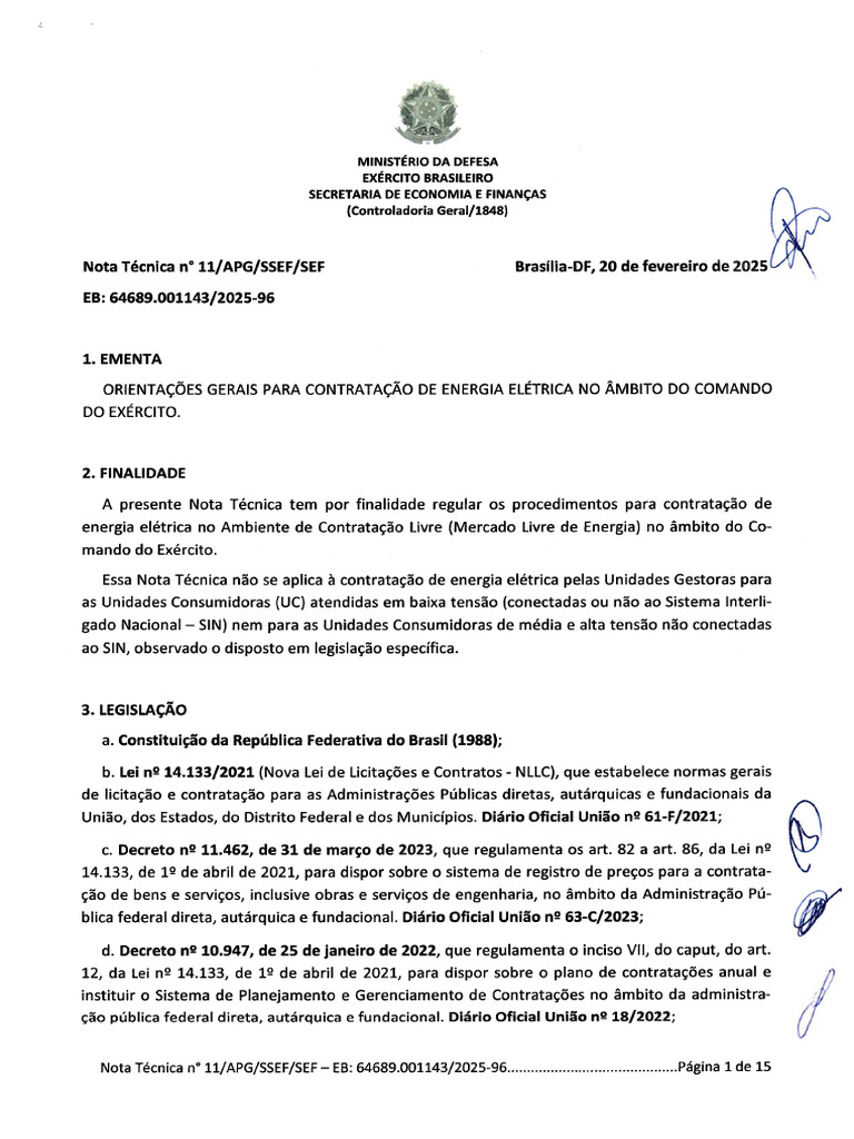 Nota Técnica Nº 11 - APG - SSEF - SEF, de 20 de Fevereiro de 2025 (NUP ...