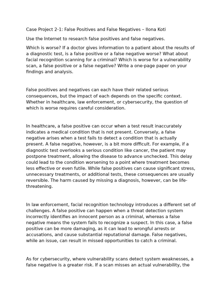 False Positives vs. Negatives in Cybersecurity | PDF | Computer ...