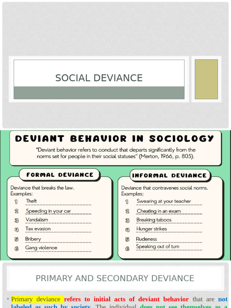 Understanding Social Deviance Concepts | PDF | Deviance (Sociology ...