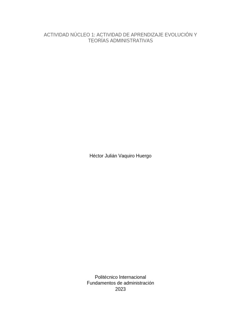 Actividad Núcleo 1 | PDF | Teoría | Motivación