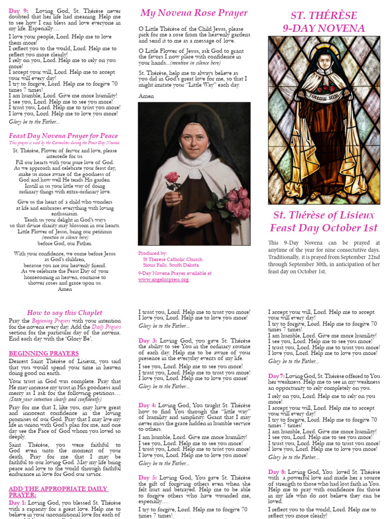 St. Thérèse of Lisieux Novena Prayer | PDF | Glory (Religion) | Prayer