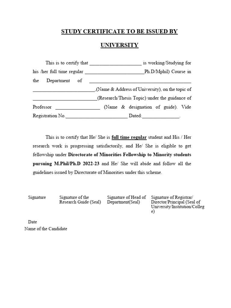 Study Certificate | PDF