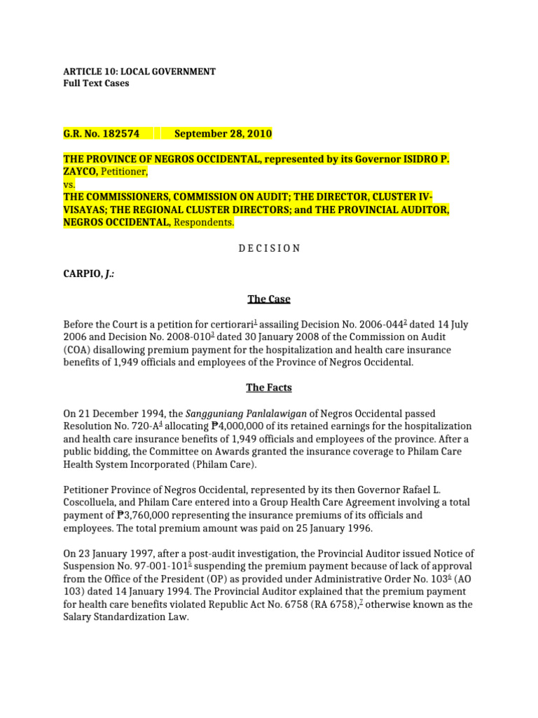 ARTICLE 10 Local Government Full Text Cases | PDF | Standing (Law ...
