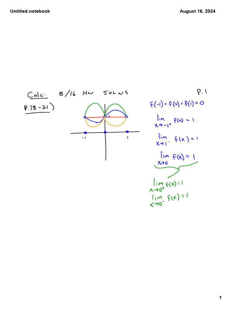 AP Calc - HW Solutions - 8.16.24 p1 | PDF