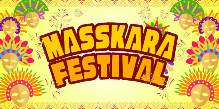 Yellow Modern Illustrative Masskara Festival Banner | PDF