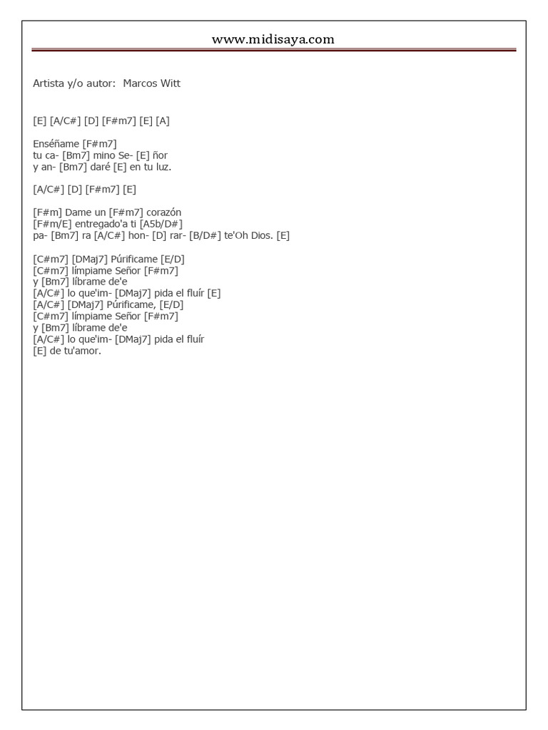 Purifícame: Artista Y/o Autor: Marcos Witt | PDF