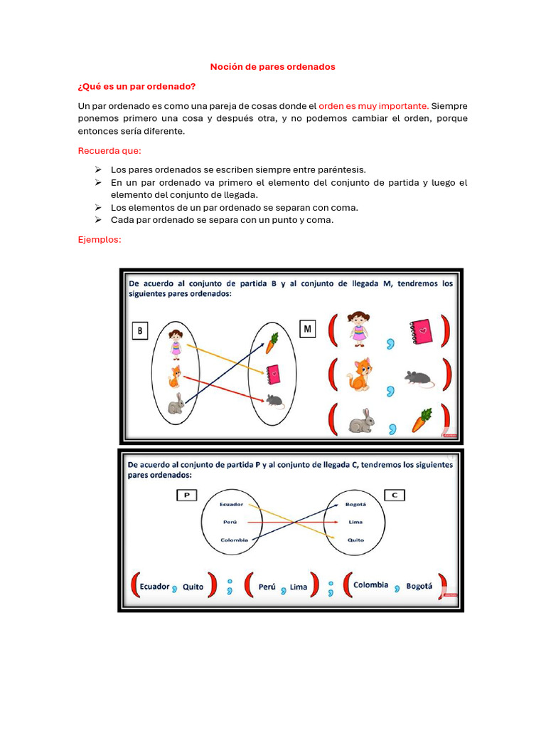 Noción de Pares Ordenados-1 | PDF