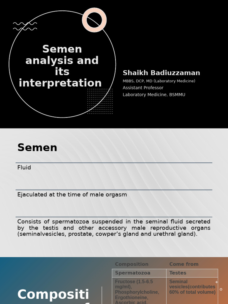 Semen Analysis Rasel Sir | PDF | Semen | Andrology
