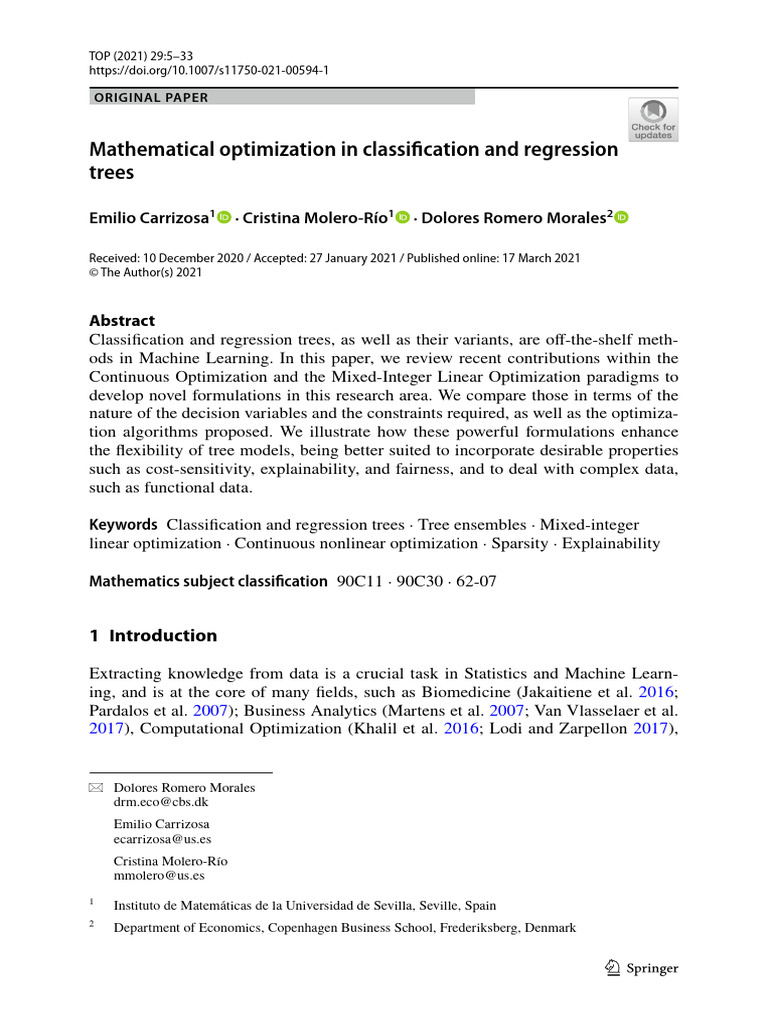 Optimization in Classification Trees | PDF | Algorithms And Data ...