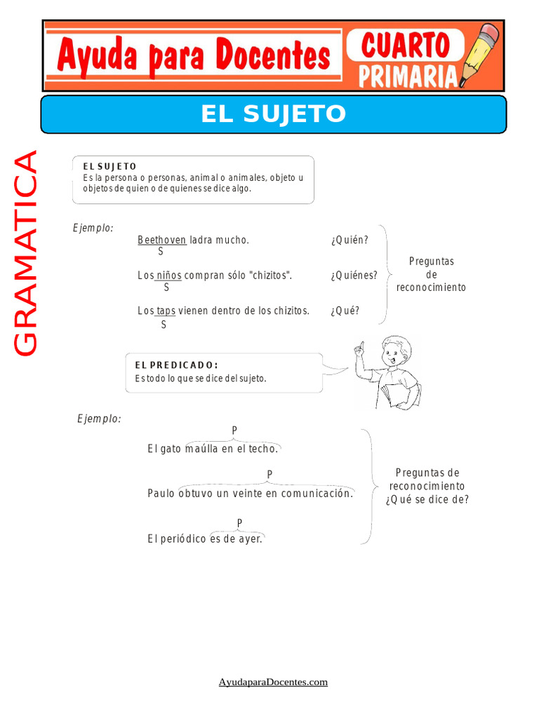 Ejercicios de Sujeto y Predicado 4to Grado | PDF | Mecánica del ...