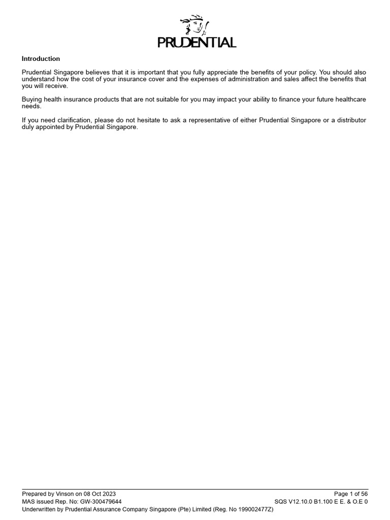 PruShield Policy | PDF | Insurance | Service Industries