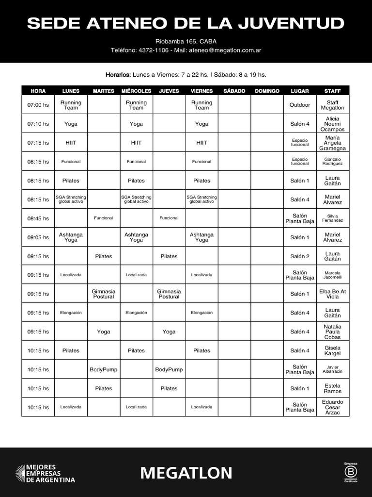 Ateneo Horarios | PDF