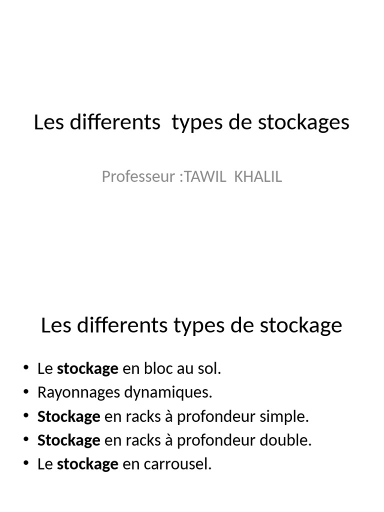 Les Differents Types de Stockages | PDF