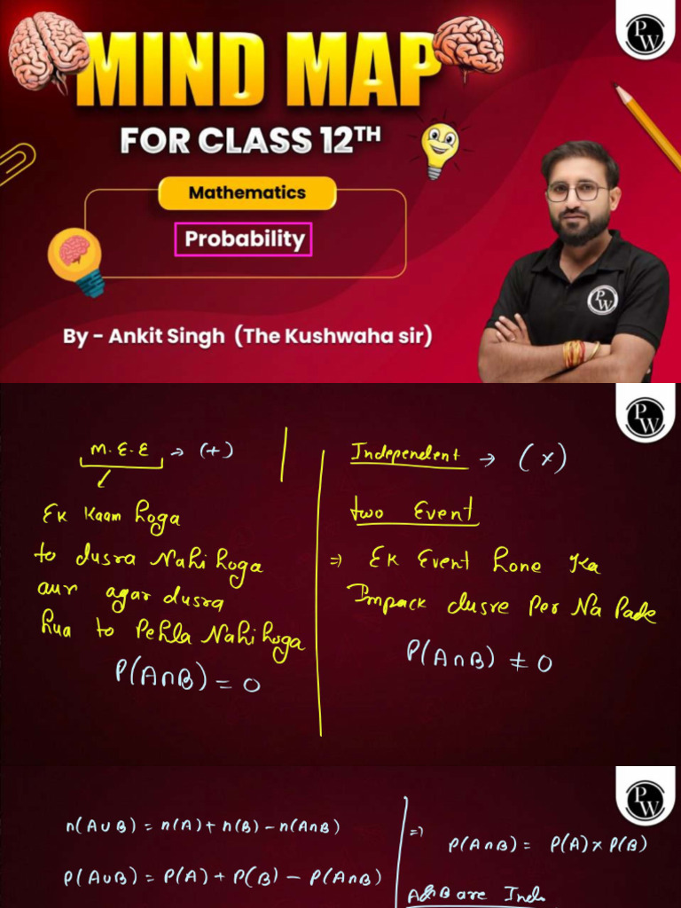 Probability - Class Notes - Class 12th Mind Map Series | PDF