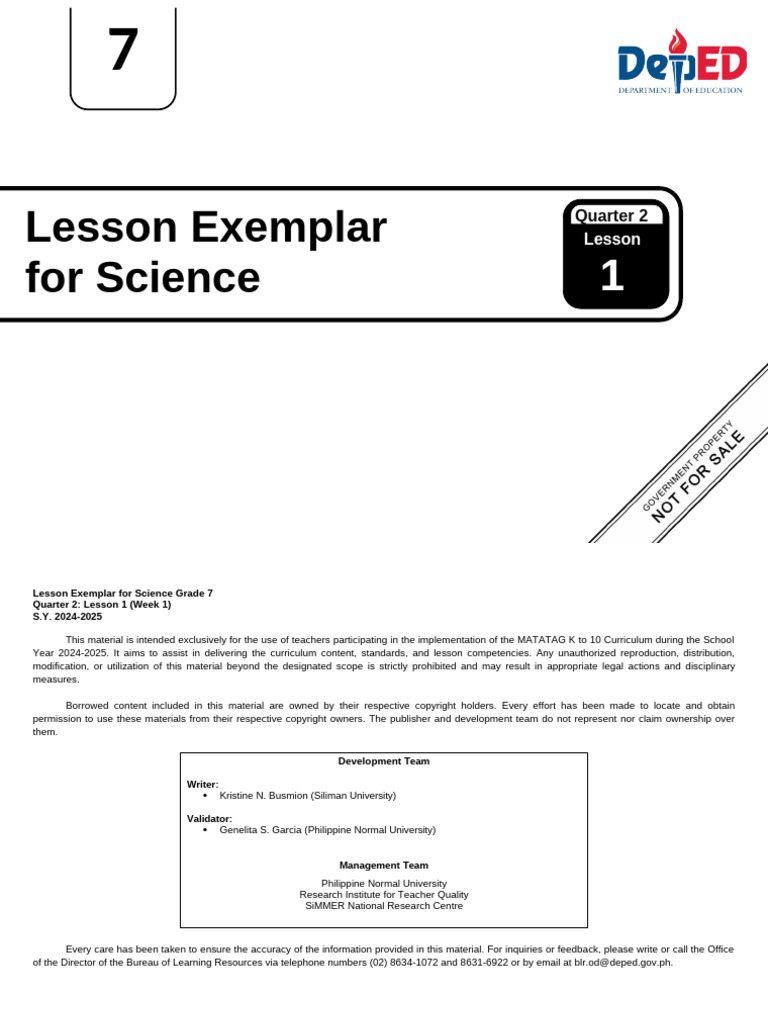 Q2 - LE - Science7 - Lesson-1 - Week 1 | PDF | Cell (Biology) | Microscope