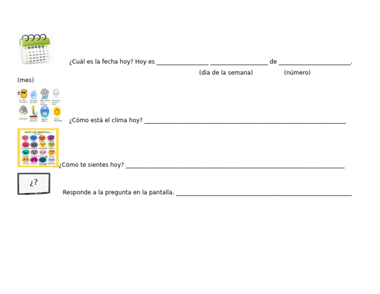 Daily Warm Up - Spanish Schoology | PDF