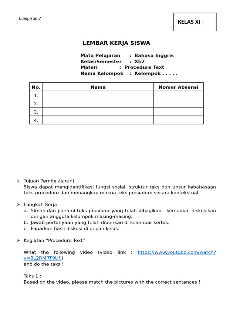 LKPD - Procedure Text | PDF