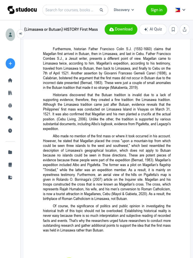 (Limasawa or Butuan) HISTORY First Mass - BSME - 1A The First Holy Mass ...