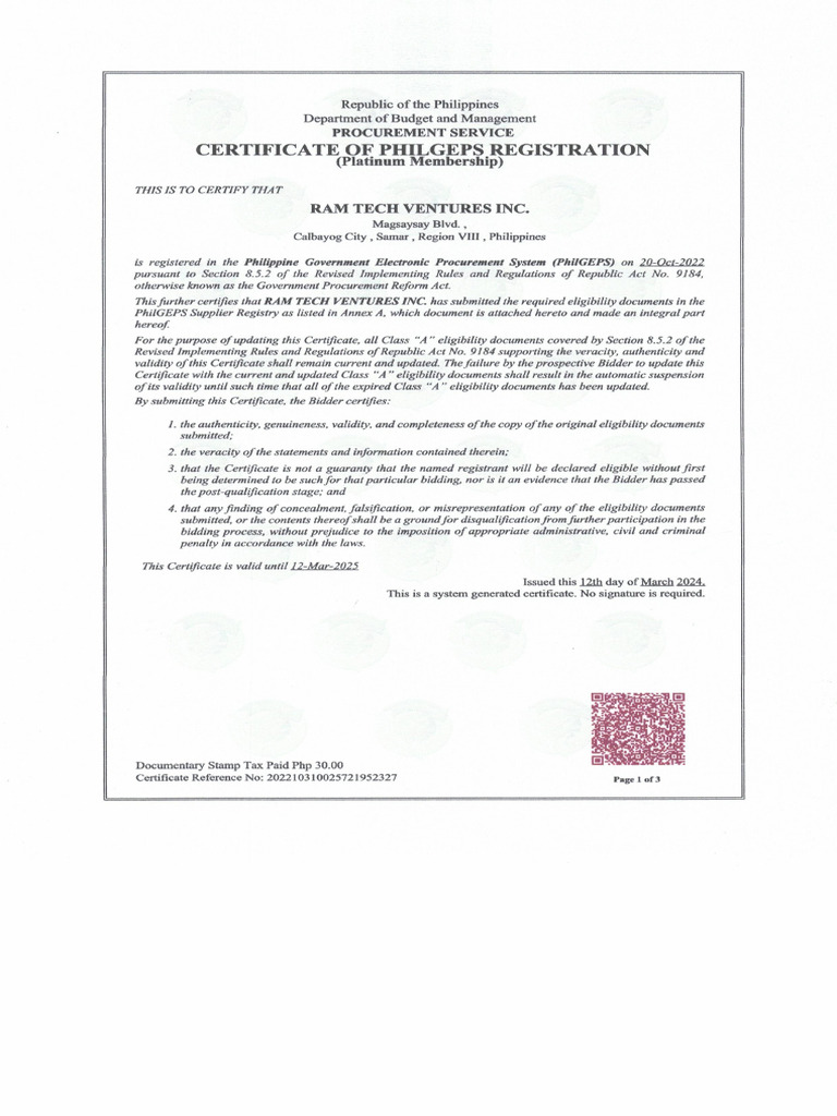 PHILGEPS | PDF