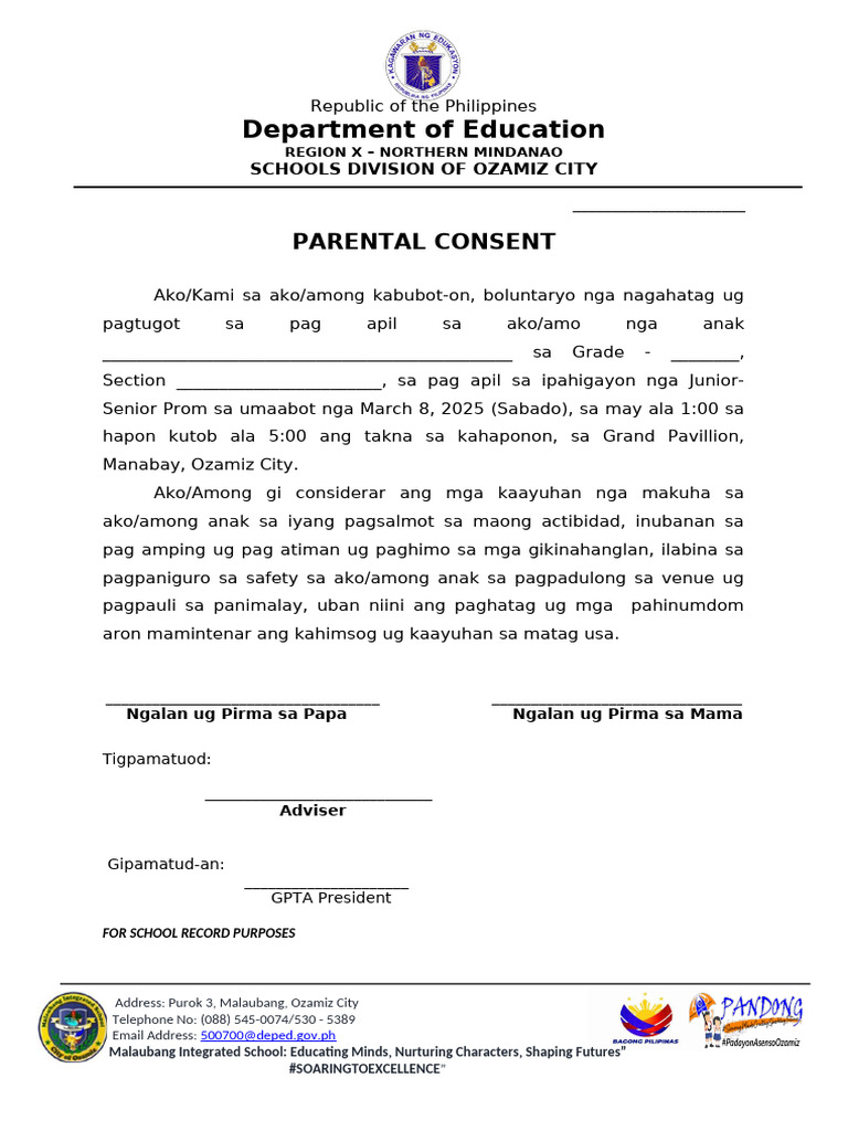 Parental Consent | PDF