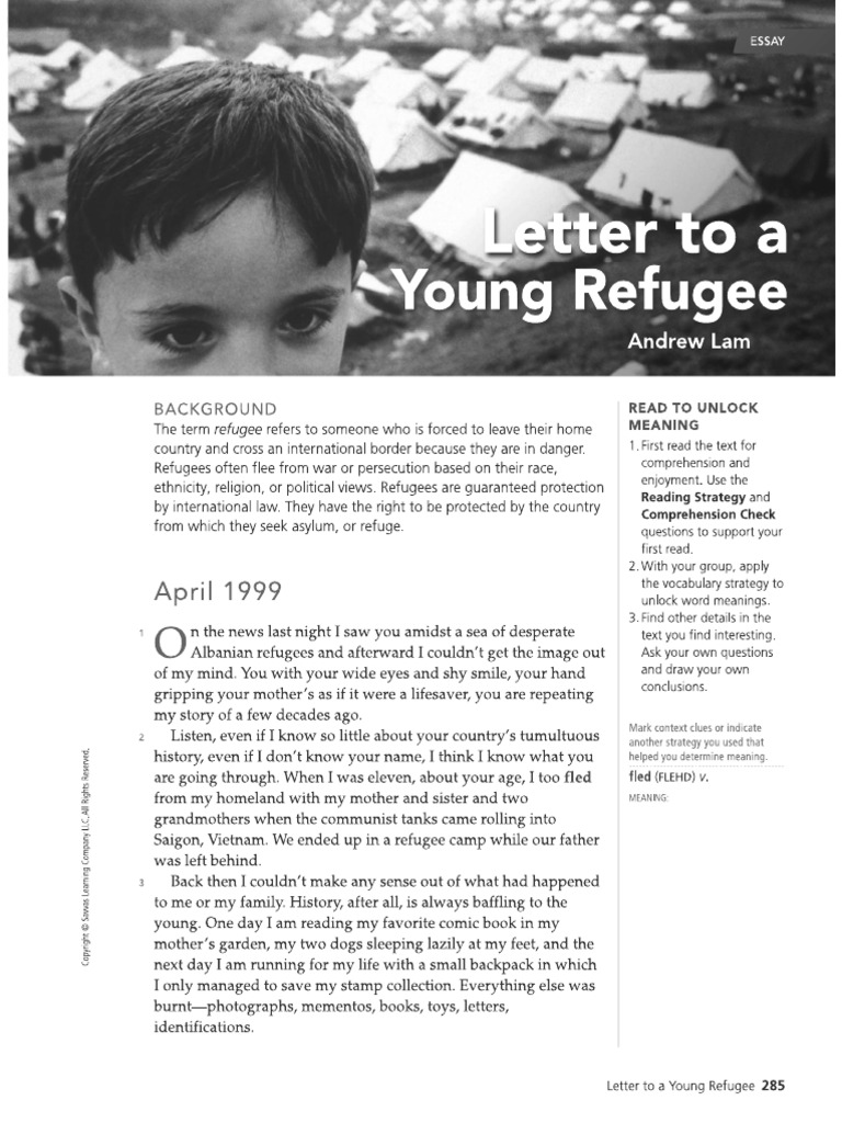 Letter To A Young Refugee PDF | PDF