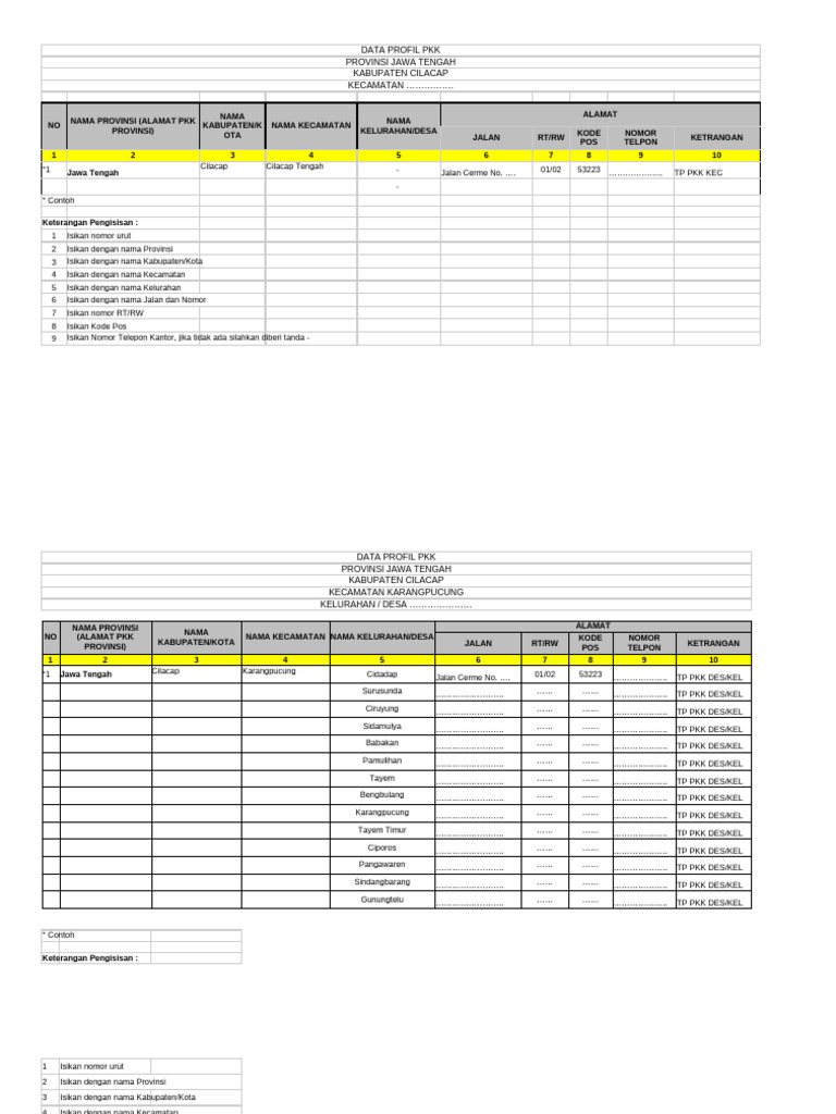 Data Profil PKK Desa | PDF