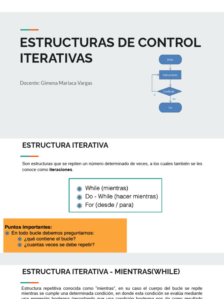 Estructuras de Control - Iterativas- Mientras | PDF