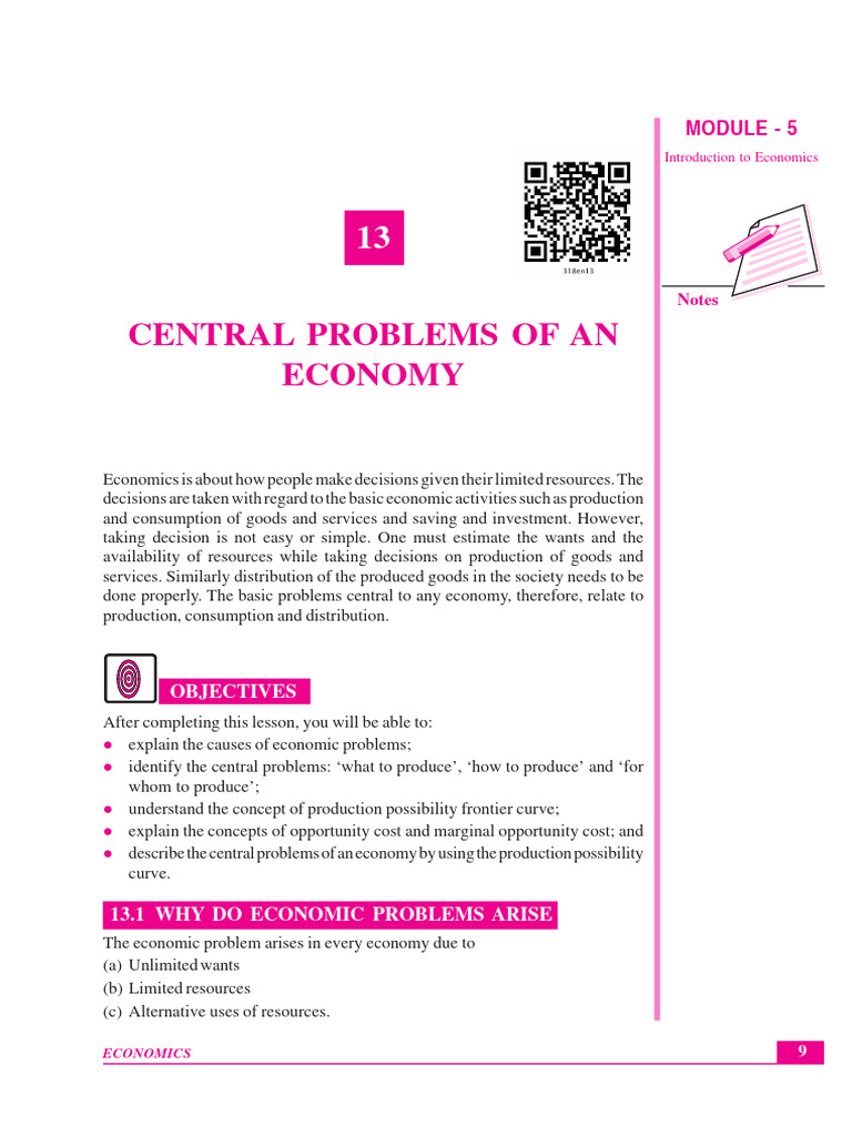 Central Economic Problems Explained | PDF | Economics | Production And ...